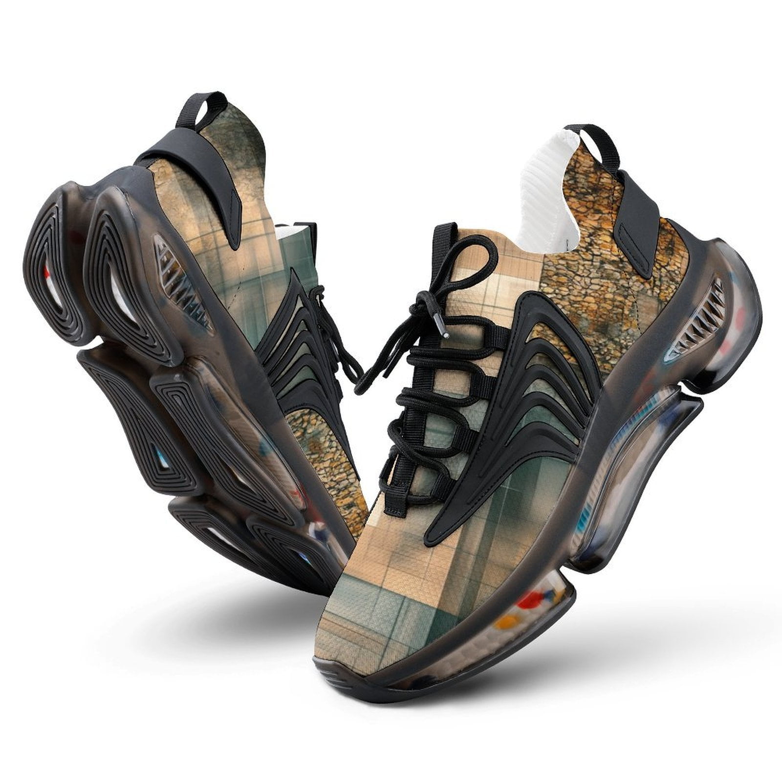 Abstract Stone Geometric Design Walking Shoes for Men Woman Lightweight ...