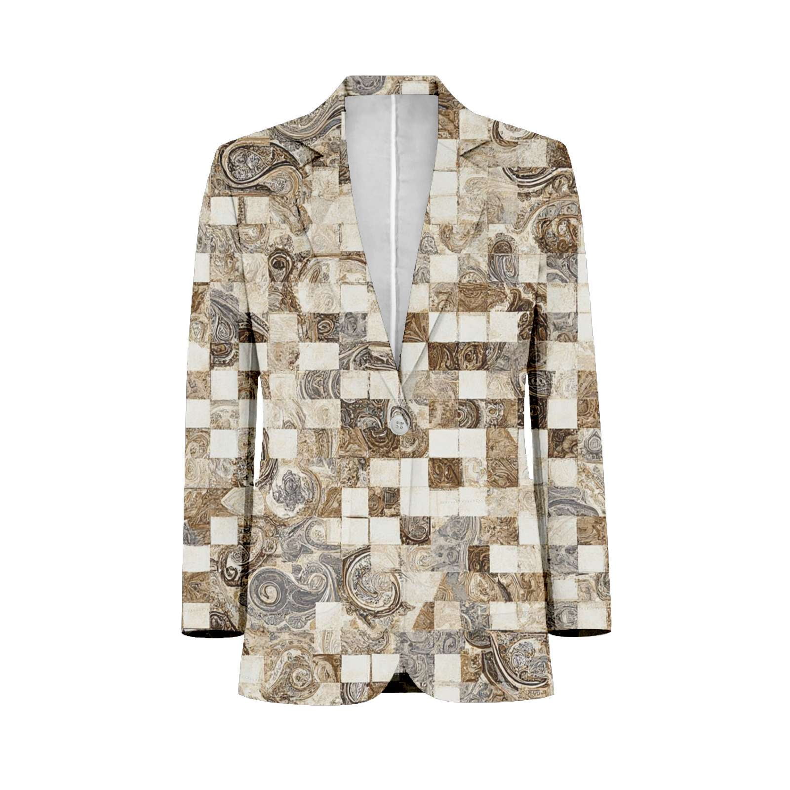 Abstract Stone Mosaic Pattern Men Blazers Slim Clothing Summer Jacket ...