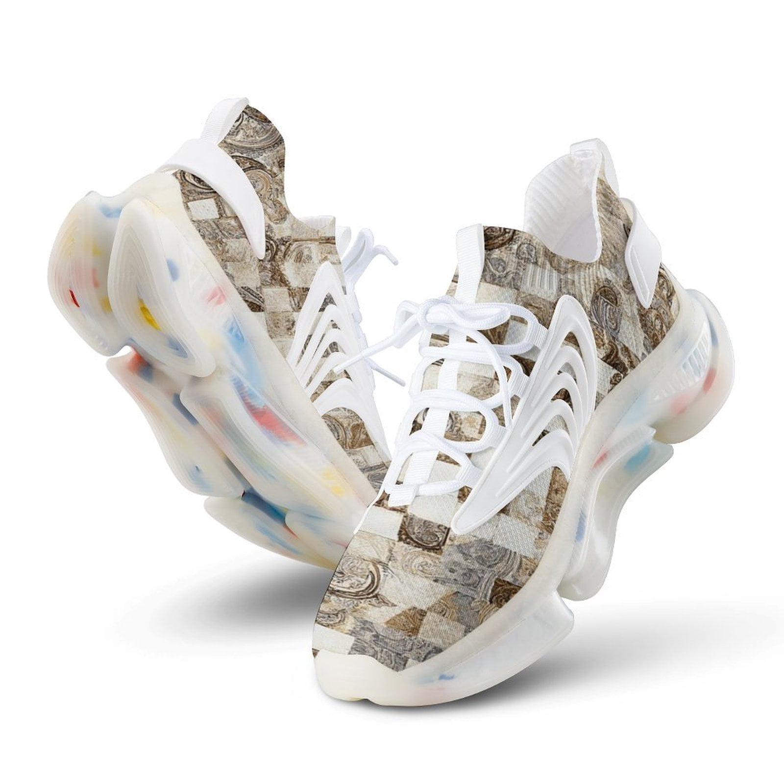 Abstract Stone Mosaic Pattern Walking Shoes for Men Woman Lightweight ...