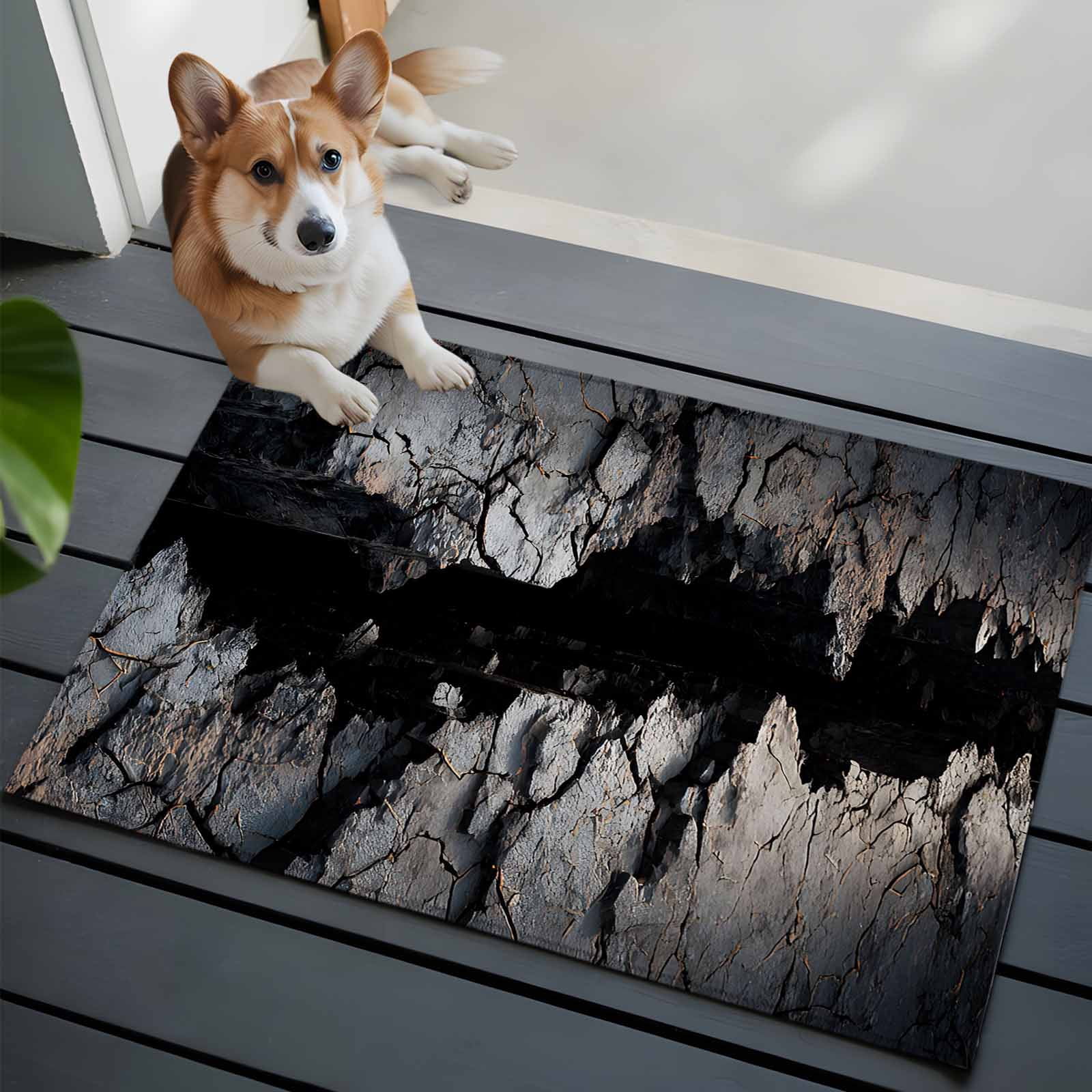 Abstract Stone Small Area Rugs 2x3 Modern Artistic Realistic Black Grey ...
