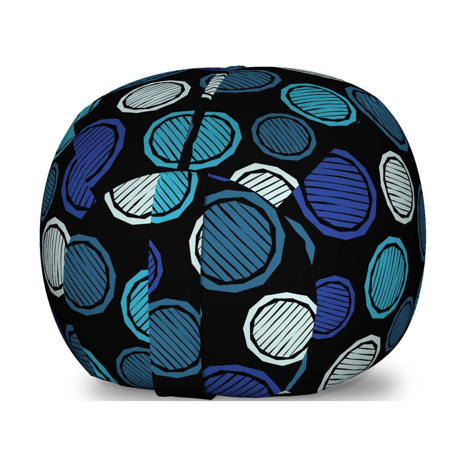 Abstract Storage Toy Bag Chair, Blue Color Palette Polka Dots Circular ...