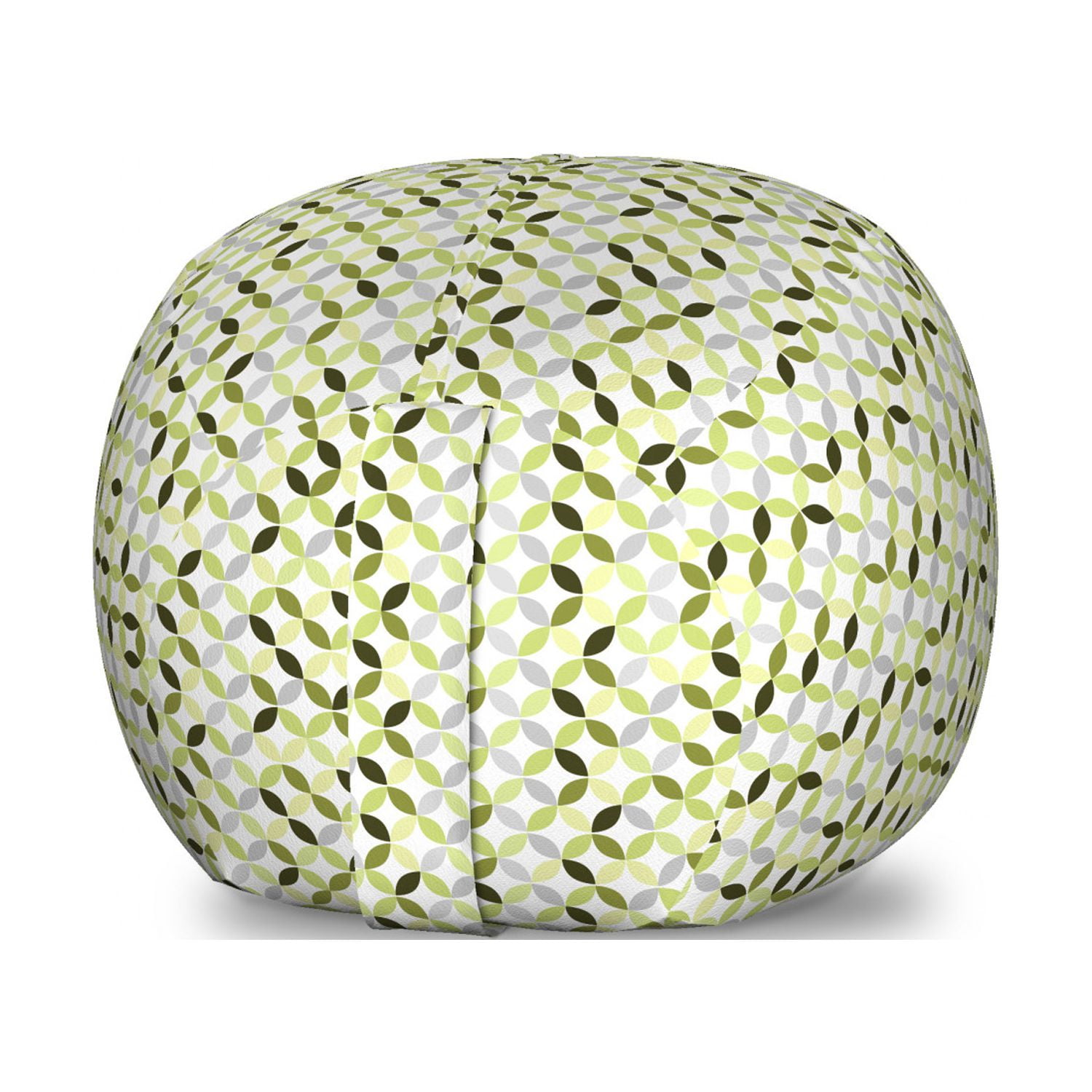 Abstract Storage Toy Bag Chair, Overlapping Circles in Green and Grey ...