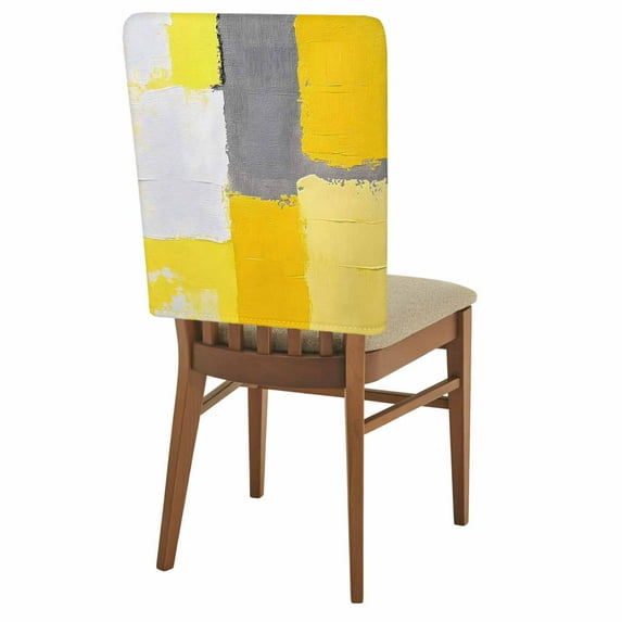 Abstract Street Art Chair Back Covers Set of 8, Yellow Gary Color ...