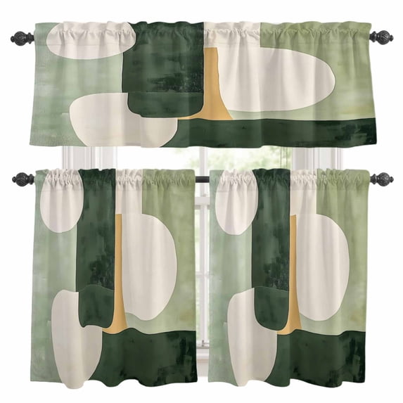 Abstract Street Art Kitchen Curtains Valances and Tiers Set of 3 ...