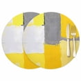 Abstract Street Art Leather Placemats Set of 2, 15 Inch, Yellow Gary ...