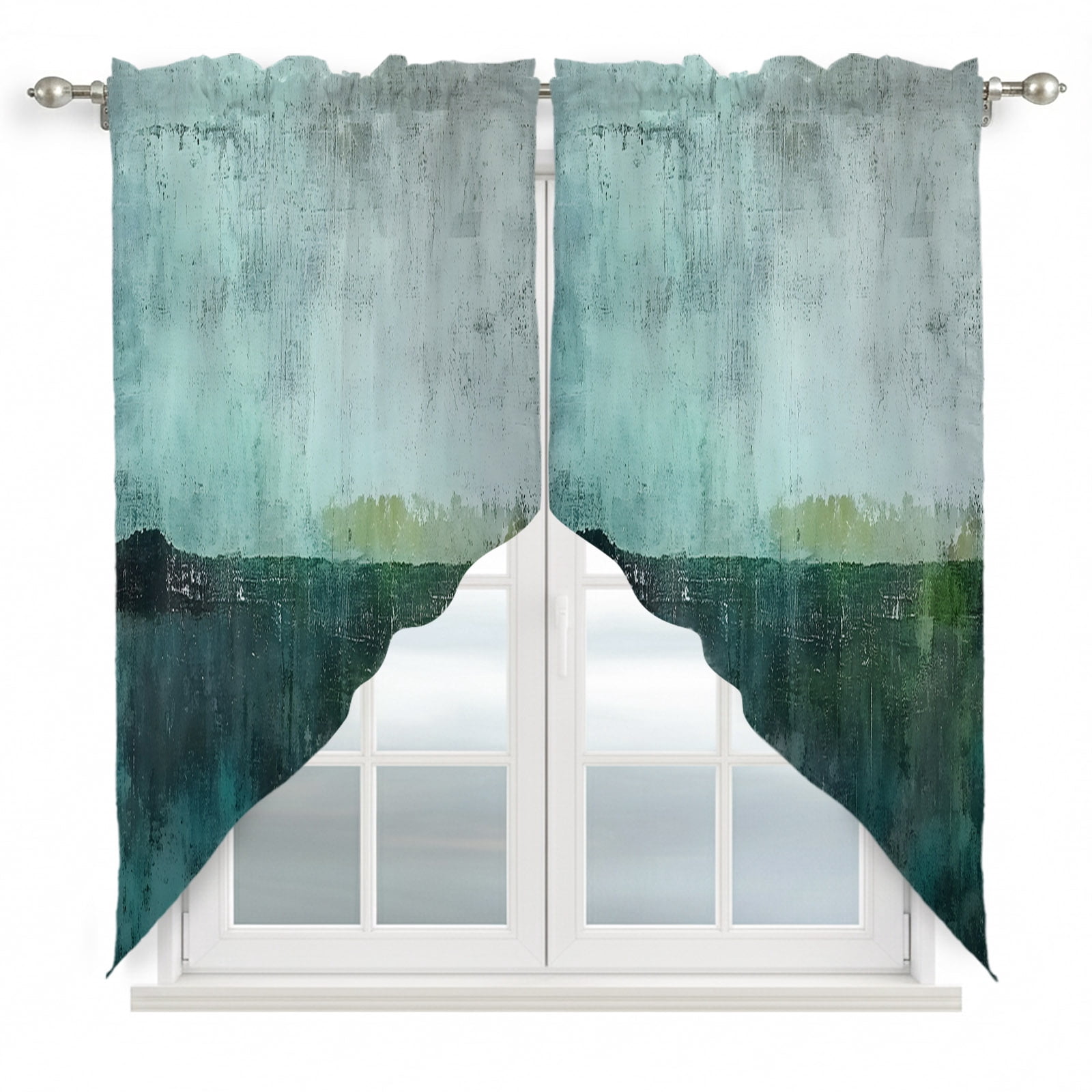 Abstract Street Art Swag Curtain Valance for Window 2 Panels Retro ...