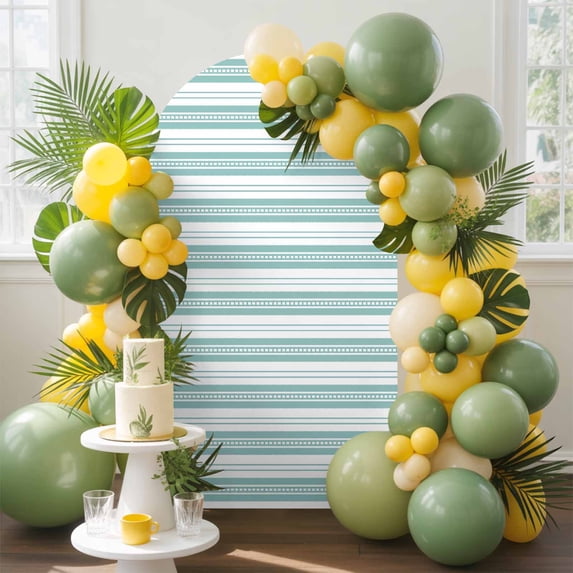 Abstract Stripe Arch Backdrop Cover, 4FT, Classic Green Point Lines ...