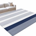 Abstract Stripe Area Rugs 4x6ft Classic Navy Blue Lines Art Floor Rug ...