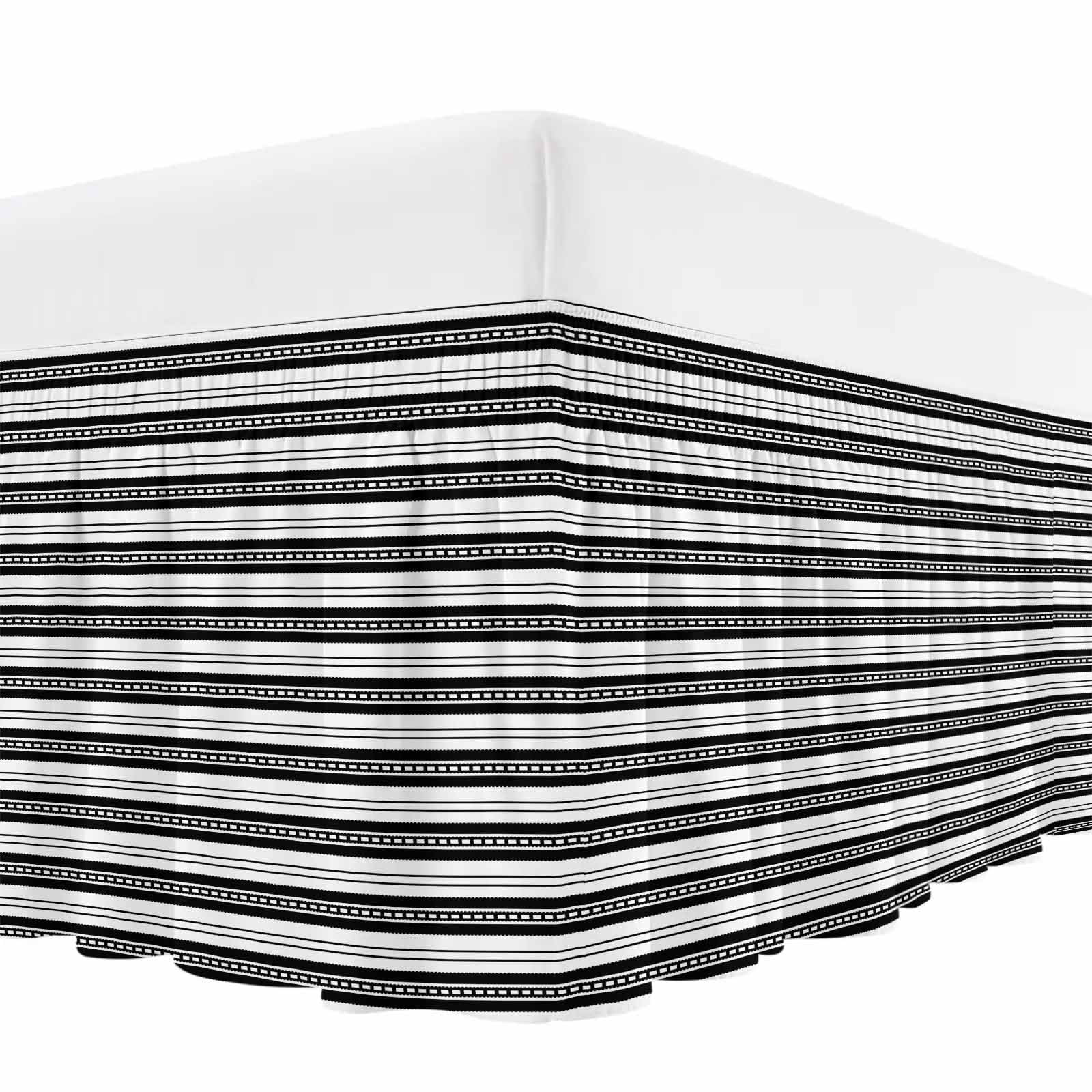 Abstract Stripe Bed Skirt Bed Skirts King Size 16 Inch Drop, Classic ...