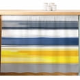 Abstract Stripe Cabinet Curtains Blue Yellow Grey Gradient Abstract ...