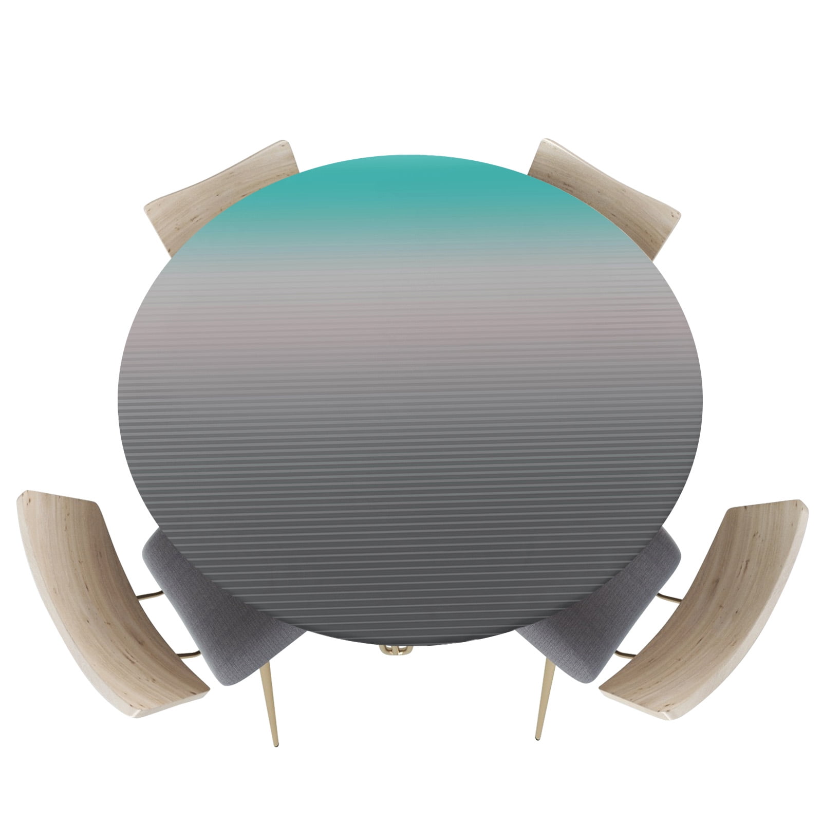 Abstract Stripe Color Gradient Fitted Round Tablecloths Elastic Edged ...