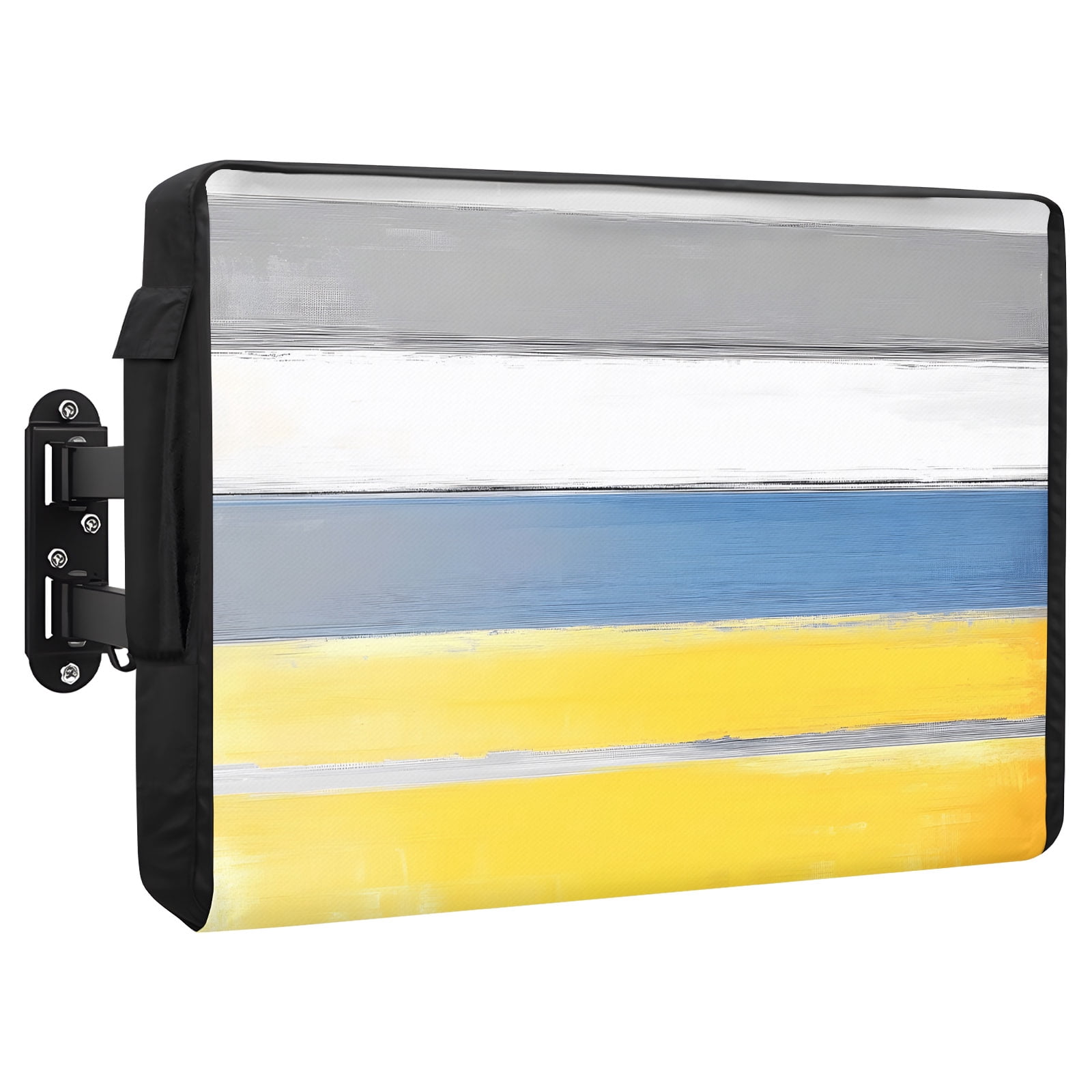 Abstract Stripe Outdoor TV Cover 40 to 43 Inch Yellow Blue Grey ...