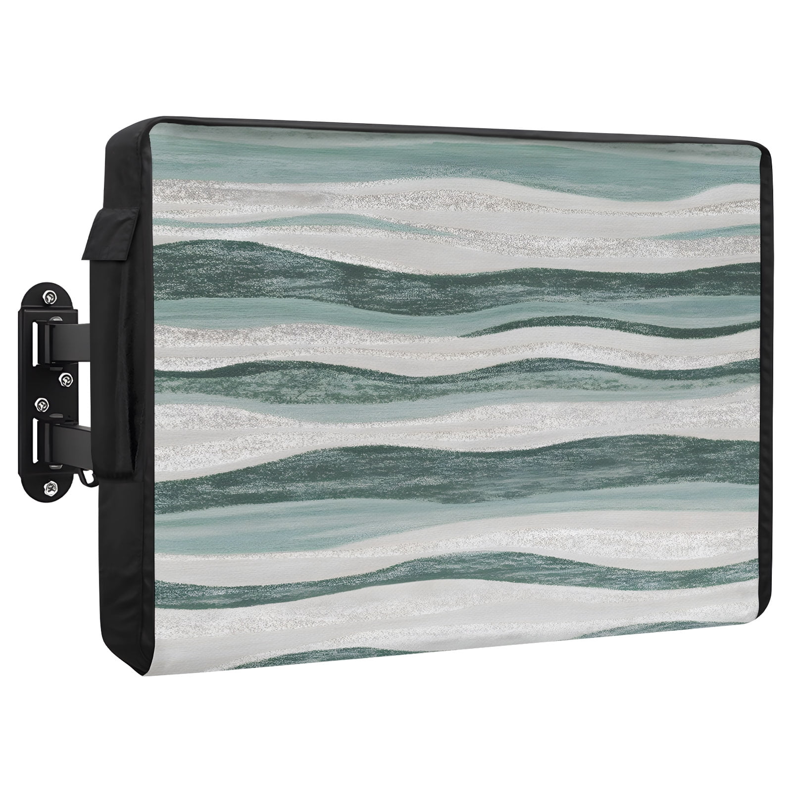 Abstract Stripe Outdoor TV Cover 60 to 65 Inch Green Gary Watercolor ...