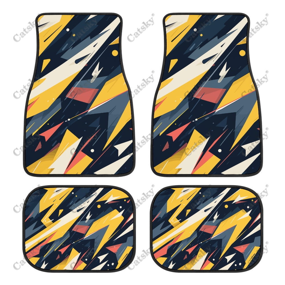 Abstract Stripe Racing Art Auto Floor Mats Carpet Customized Car Floor ...