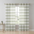 Abstract Stripe Sheer Curtains 72 Inch Long 2 Panels, Classic Sage ...
