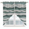 Abstract Stripe Swag Curtain Valance for Window 2 Panels Green Gary ...
