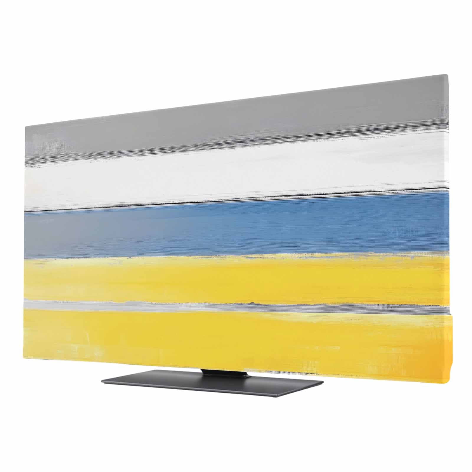 Abstract Stripe TV Dust Cover 55 Inch, Yellow Blue Grey Gradient ...