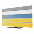 Abstract Stripe TV Dust Cover 55 Inch, Yellow Blue Grey Gradient ...