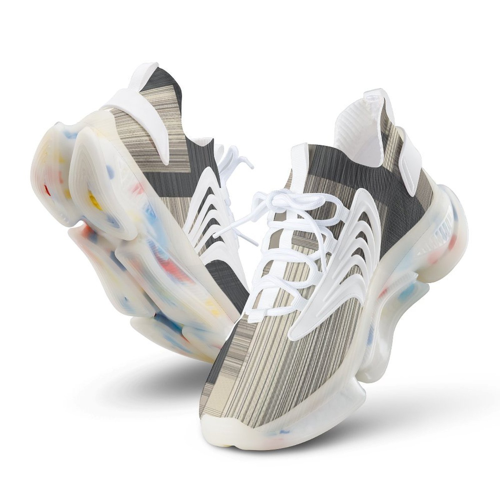 Abstract Striped Geometric Design Walking Shoes for Men Woman ...