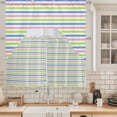 Abstract Striped Swag Curtains Valance and Tier Set, White Blue Green ...