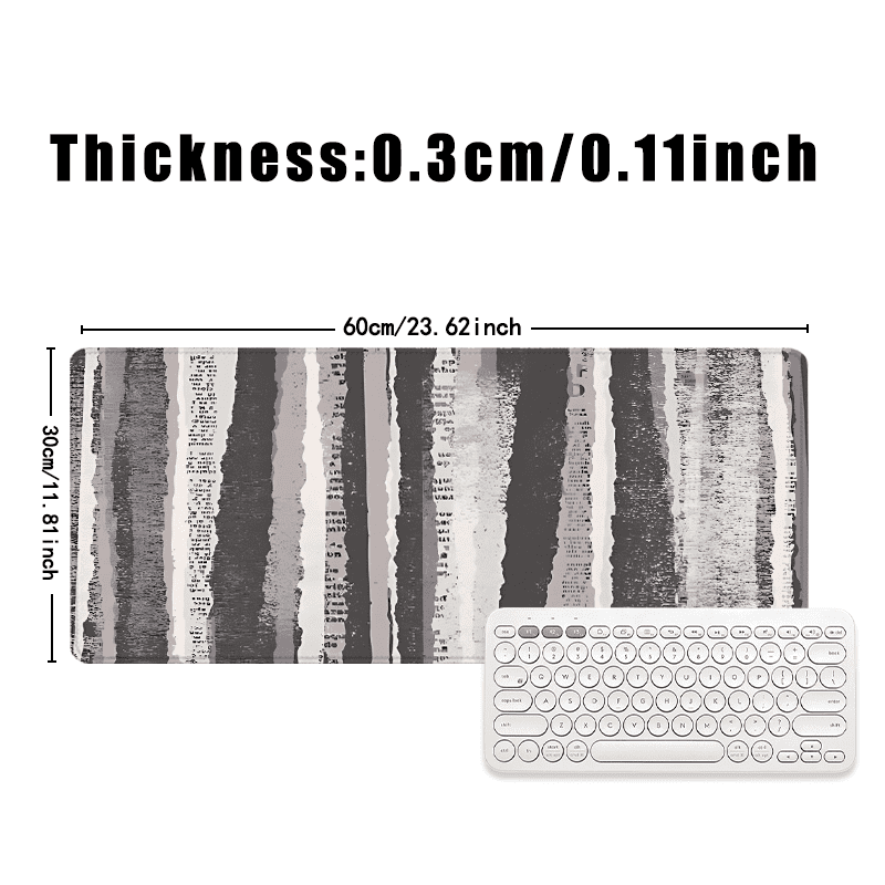 Abstract Striped Text Design Mouse Pad 31.5 x 11.82 Inches Rubber Desk ...