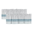 Abstract Stripes 2 Panels Kitchen Valance, Abstract Blue Waves Stripe ...