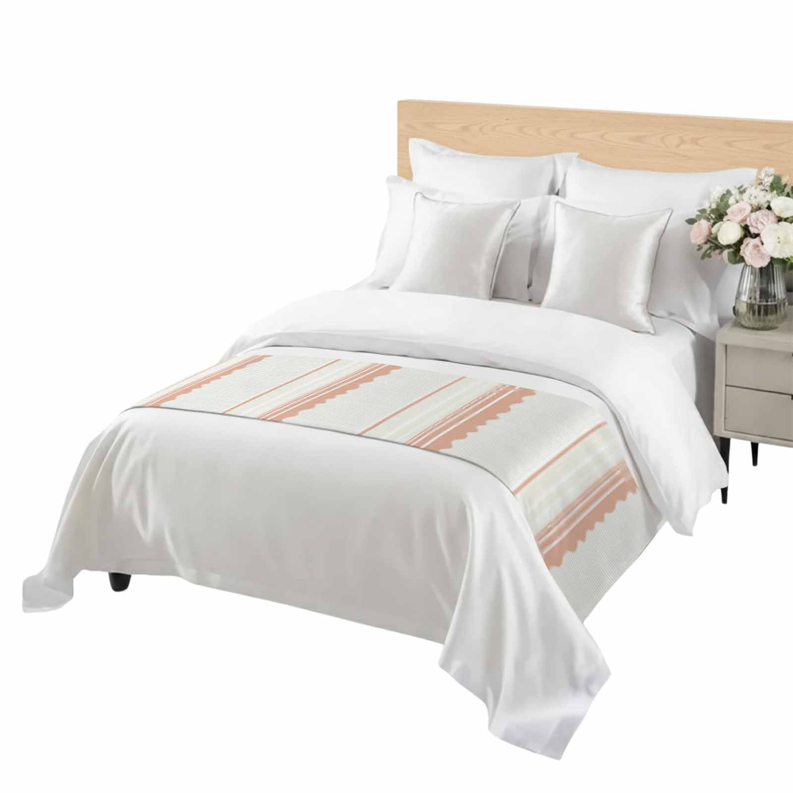 Abstract Stripes Bed Runner King Size Abstract Orange Waves Stripe ...