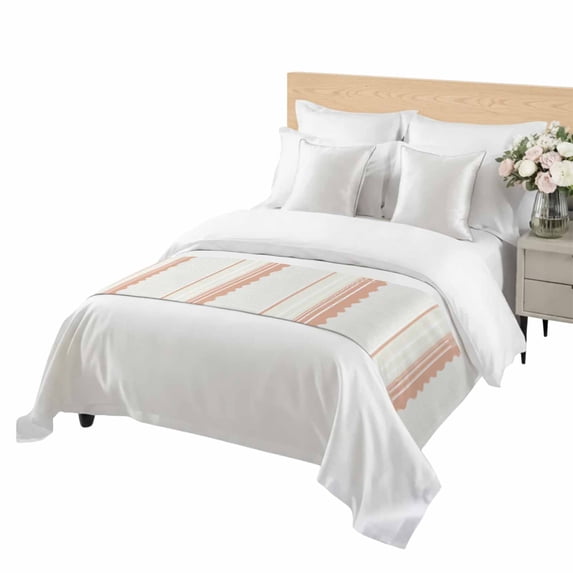 Abstract Stripes Bed Runner Queen Size Abstract Orange Waves Stripe ...