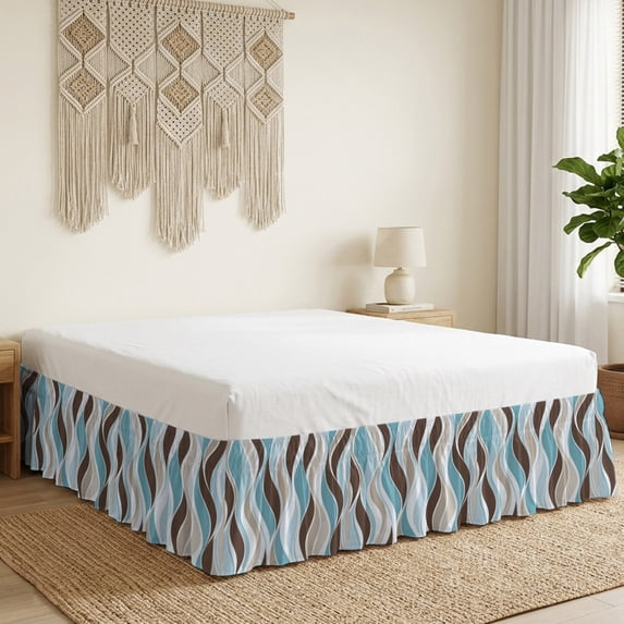 Abstract Stripes Bed Skirt Bed Skirts King Size 16 Inch Drop, Geometric ...