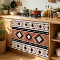 Abstract Stripes Cabinet Curtains 35" W x 35" L Black Orange Aztec ...