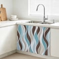 Abstract Stripes Cabinet Curtains for Kitchen 11"W x 13"L, Geometric ...