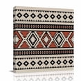 Abstract Stripes Canvas Wall Art for Living Room, Black Orange Aztec ...