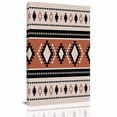 Abstract Stripes Canvas Wall Art for Living Room, Black Orange Aztec ...