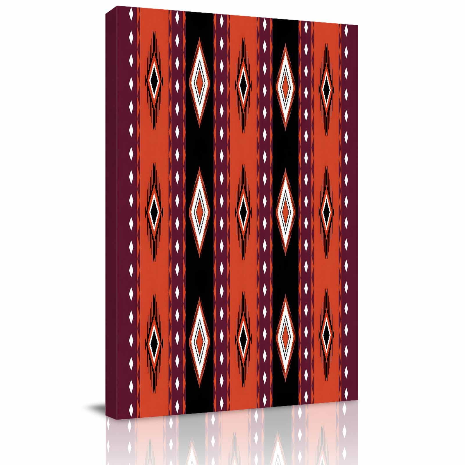 Abstract Stripes Canvas Wall Art for Living Room, Red Black Purple ...