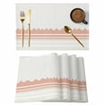 Abstract Stripes Cotton Linen Placemats Set of 8, Abstract Orange Waves ...