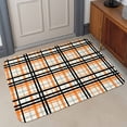Abstract Stripes Front Door Mat Indoor Entrance, Orange Black Grey ...