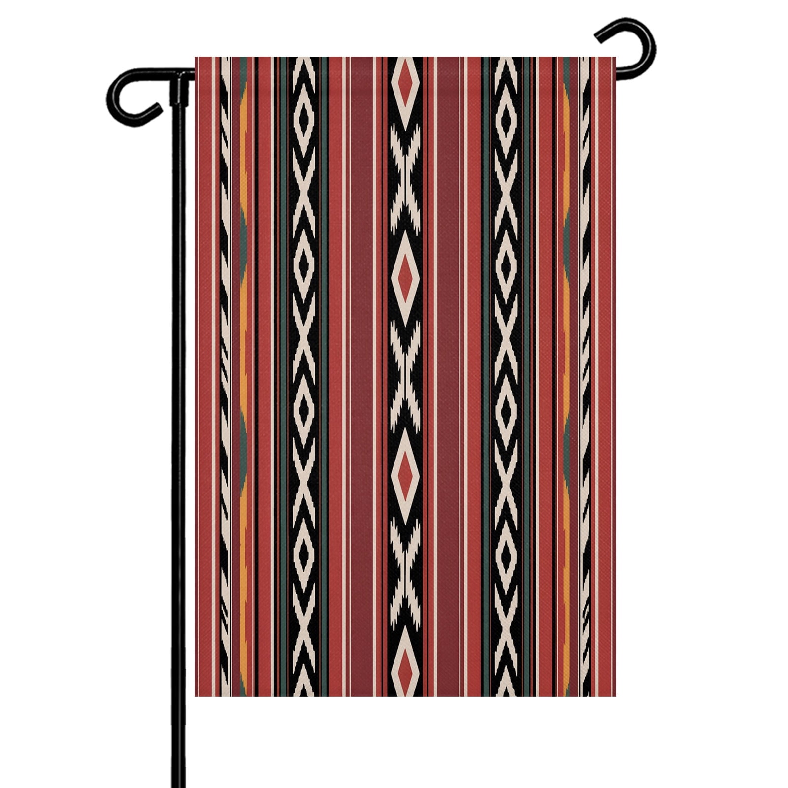 Abstract Stripes Garden Flag 28x40 Inch Red Black Green Aztec Ethnic ...