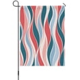 Abstract Stripes House Flag 28 x 40 Inches, Geometric Curves Teal Blue ...