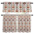 Abstract Stripes Kitchen Curtains Set for Windows, Colorful Aztec ...