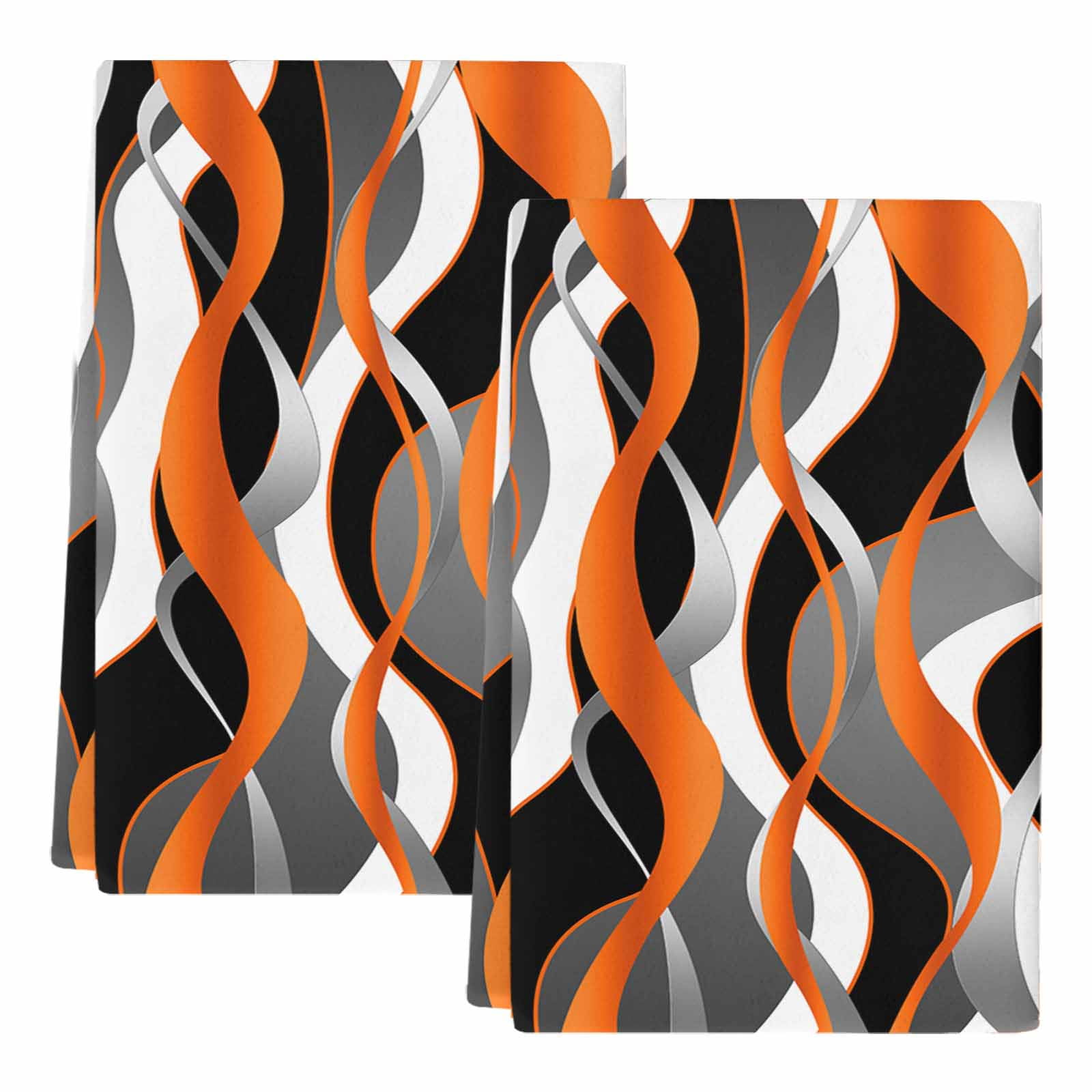 Abstract Stripes Kitchen Towels Set of 2, Absorbent Microfiber Dish Tea ...