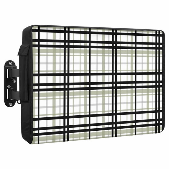 Abstract Stripes Outdoor TV Cover 48 to 50 Inch Sage Green Black Grey ...