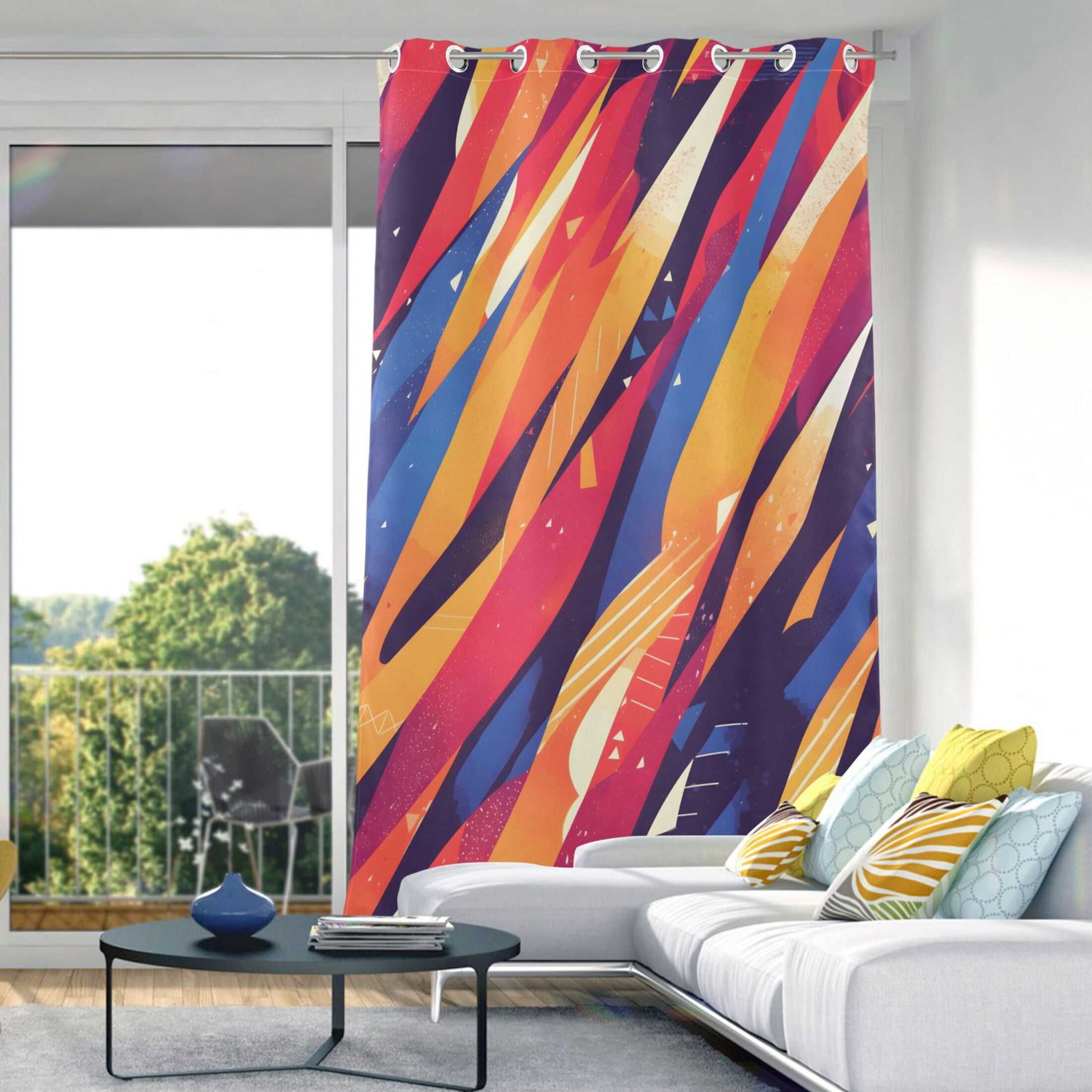 Abstract Stripes Pattern Blackout Curtains 84"x42" Thermal Insulated ...
