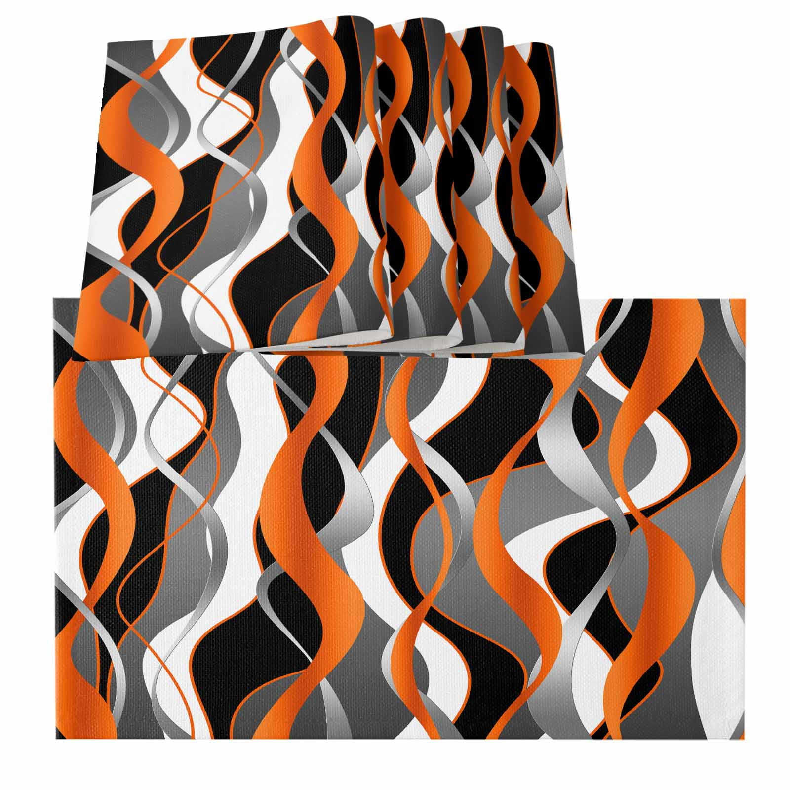 Abstract Stripes Placemats for Dinning Table Set of 6, Retro Modern ...