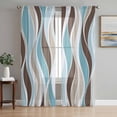 Abstract Stripes Sheer Curtains for Living Room Bedroom, Geometric ...