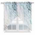 Abstract Stripes Swag Curtain Valance for Window 2 Panels Teal Brown ...