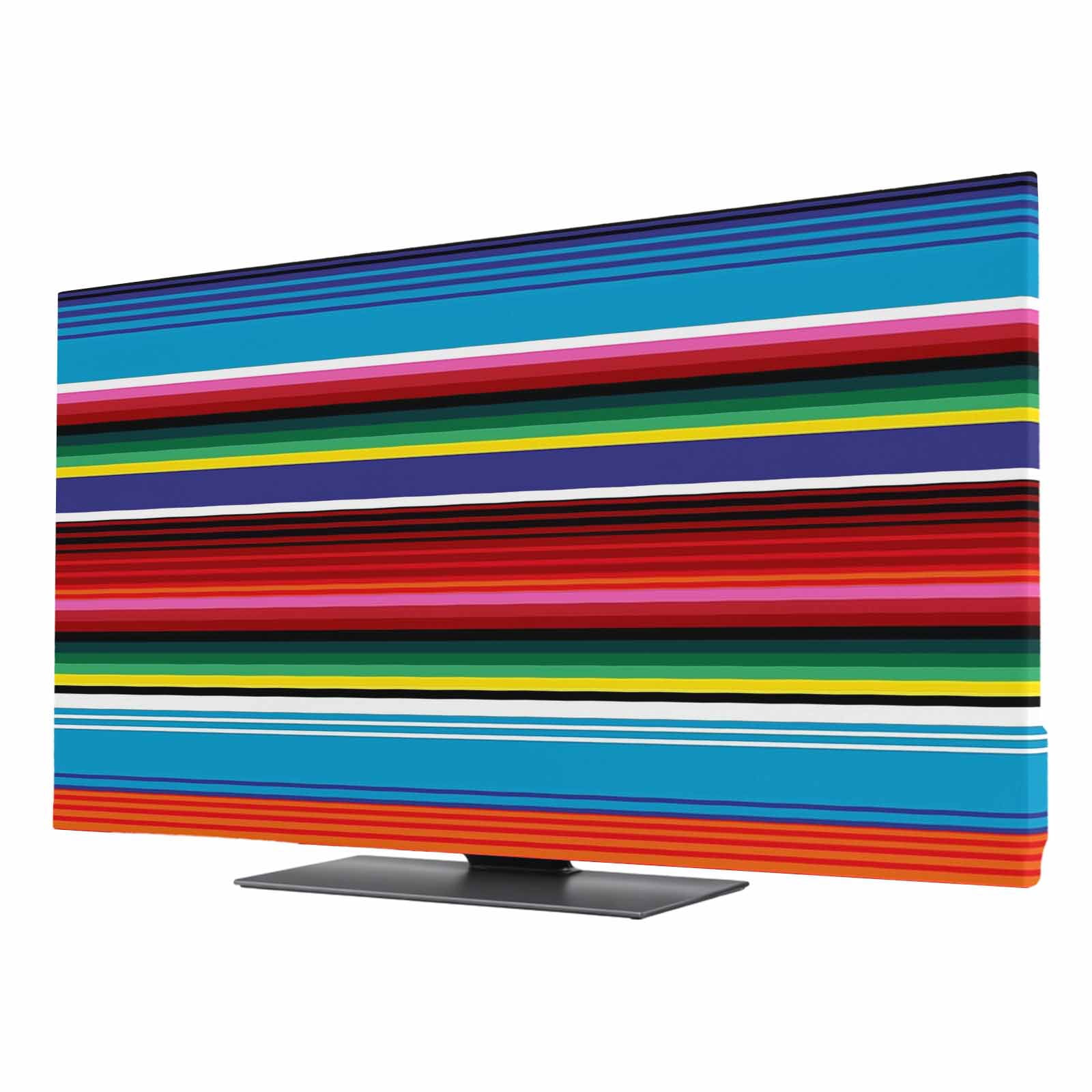 Abstract Stripes TV Dust Cover 85 Inch, Colorful Classic Mexican ...