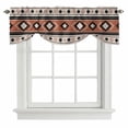 Abstract Stripes Tie Up Valance Curtains Black Orange Aztec Native ...