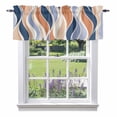 Abstract Stripes Valances for Windows Geometric Orange Navy Blue Fluid ...