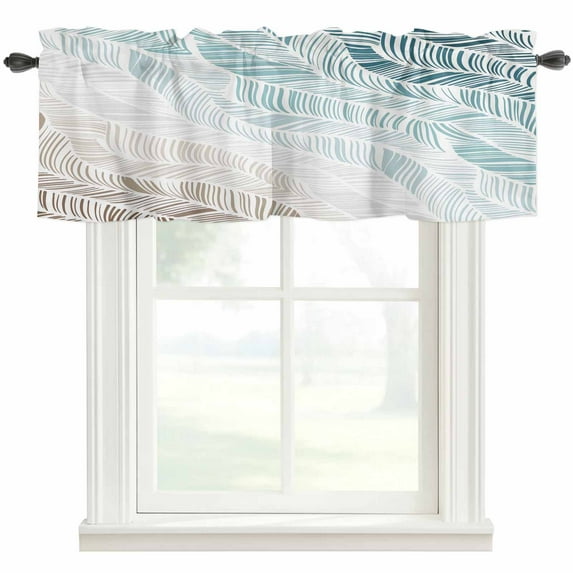 Abstract Stripes Valances for Windows Teal Brown Gradient Wavy Lines ...