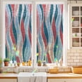 Abstract Stripes Window Privacy Film Geometric Curves Teal Blue Red ...